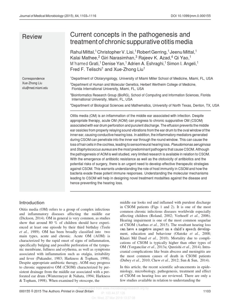 Current Concepts in The Pathogenesis and Treatment of Chronic ...