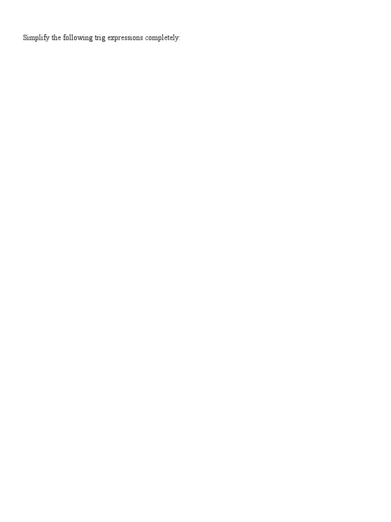 Simplifying Trigonometric Expressions Worksheet Pdf Sports Chess