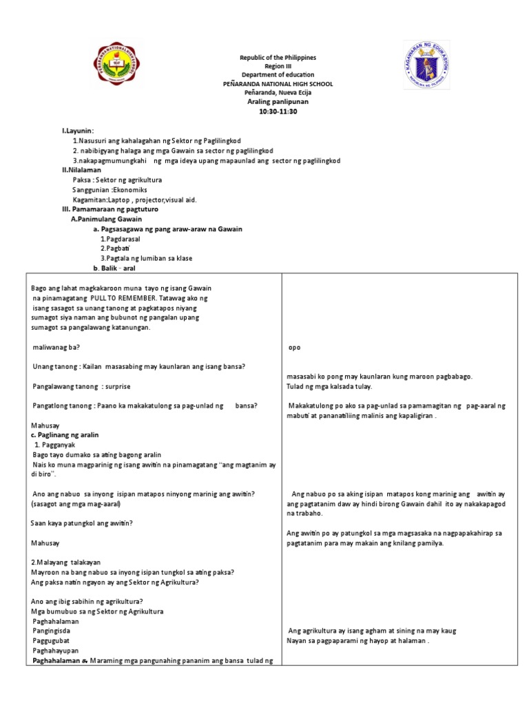 Detailed Lesson Plan .Araling Panlipunan | PDF