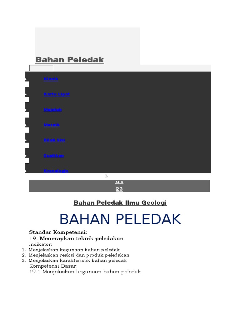 Bahan Peledak Materi Belajar | PDF