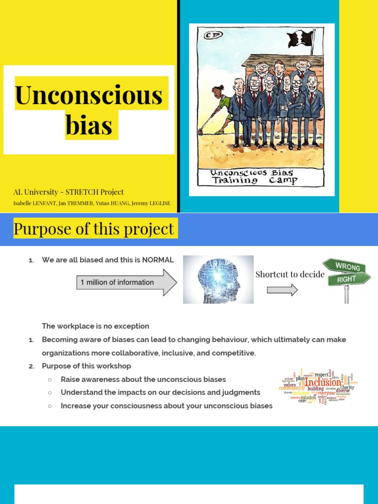 Awareness of Unconscious Bias Presentation MASTER | PDF | Bias ...