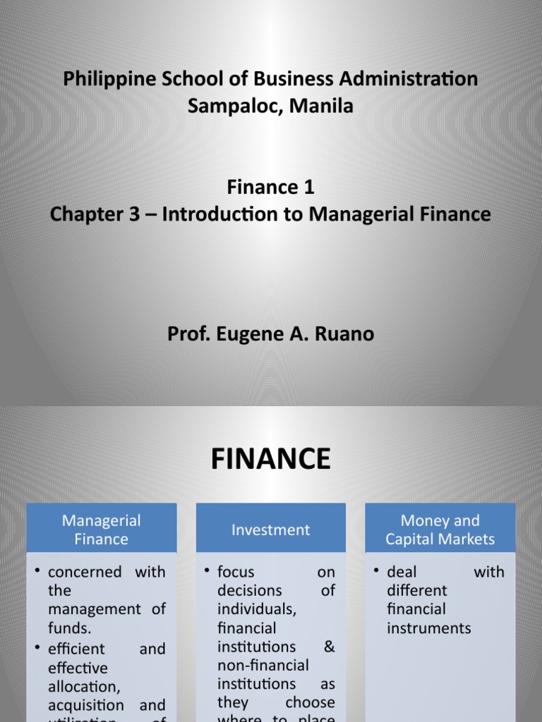 Chapter 3 Introduction To Managerial Finance | PDF | Investing ...