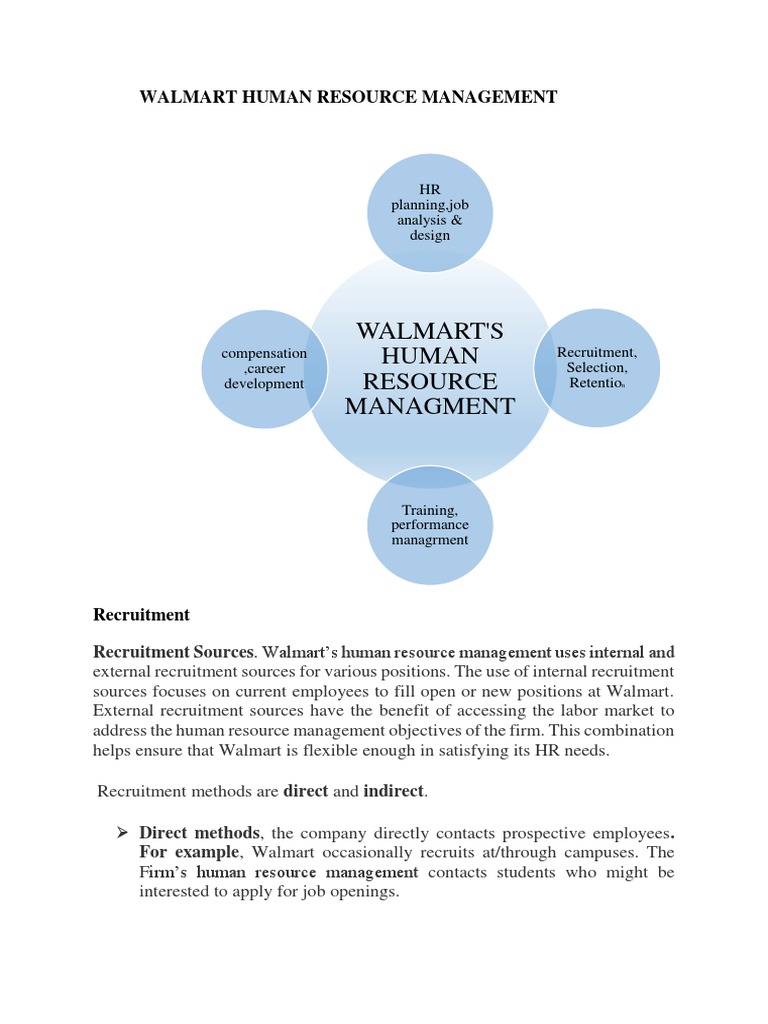 Walmart'S Human Resource Managment | Download Free PDF | Recruitment ...