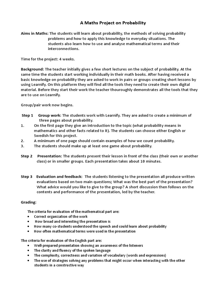 Lesson Plan Probability - English Language | PDF | Probability ...