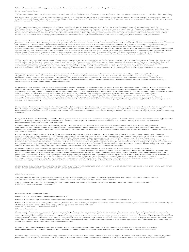 Political Science Abstract | PDF | Sexual Harassment | Harassment