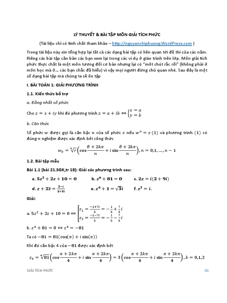 Gi I Tích PH C | PDF