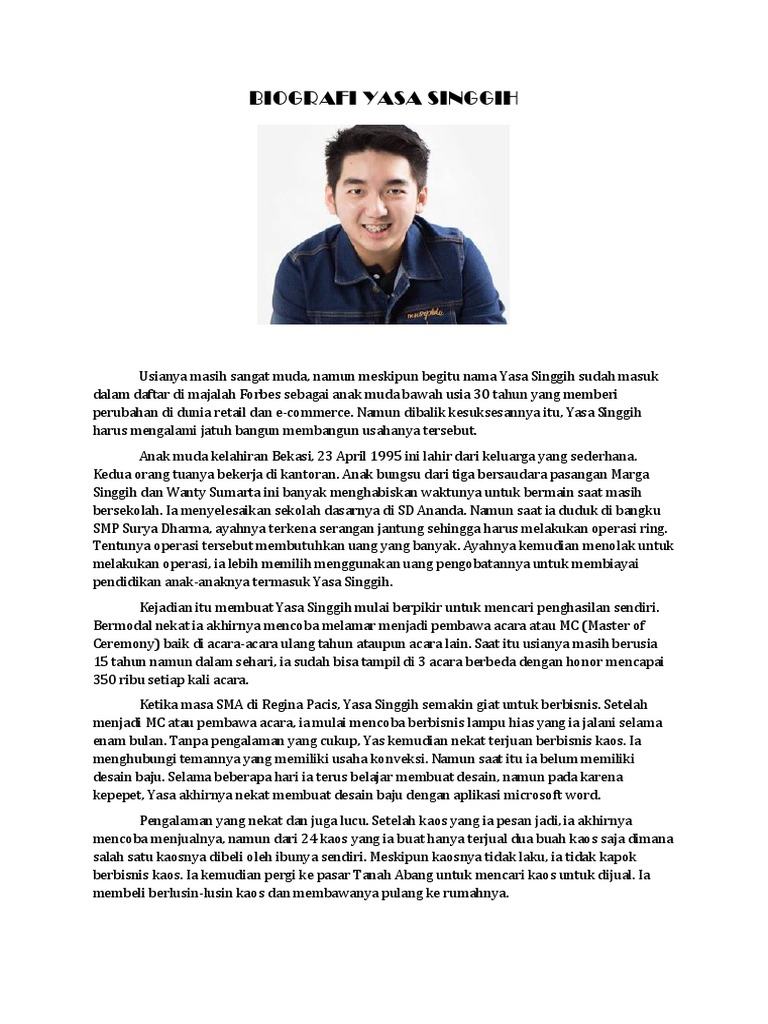 Biografi Yasa Singgih | PDF