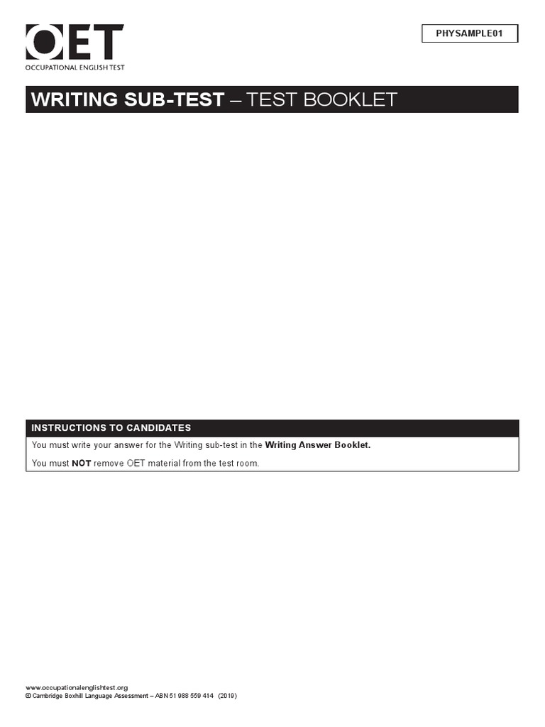 Writing Physiotherapy Sample Test 1 PDF | PDF | Anatomical Terms Of ...