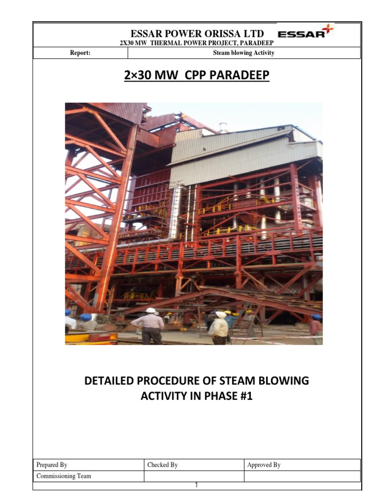 Steam Blowing Procedure Unit-1 Paradeep | PDF | Boiler | Steam