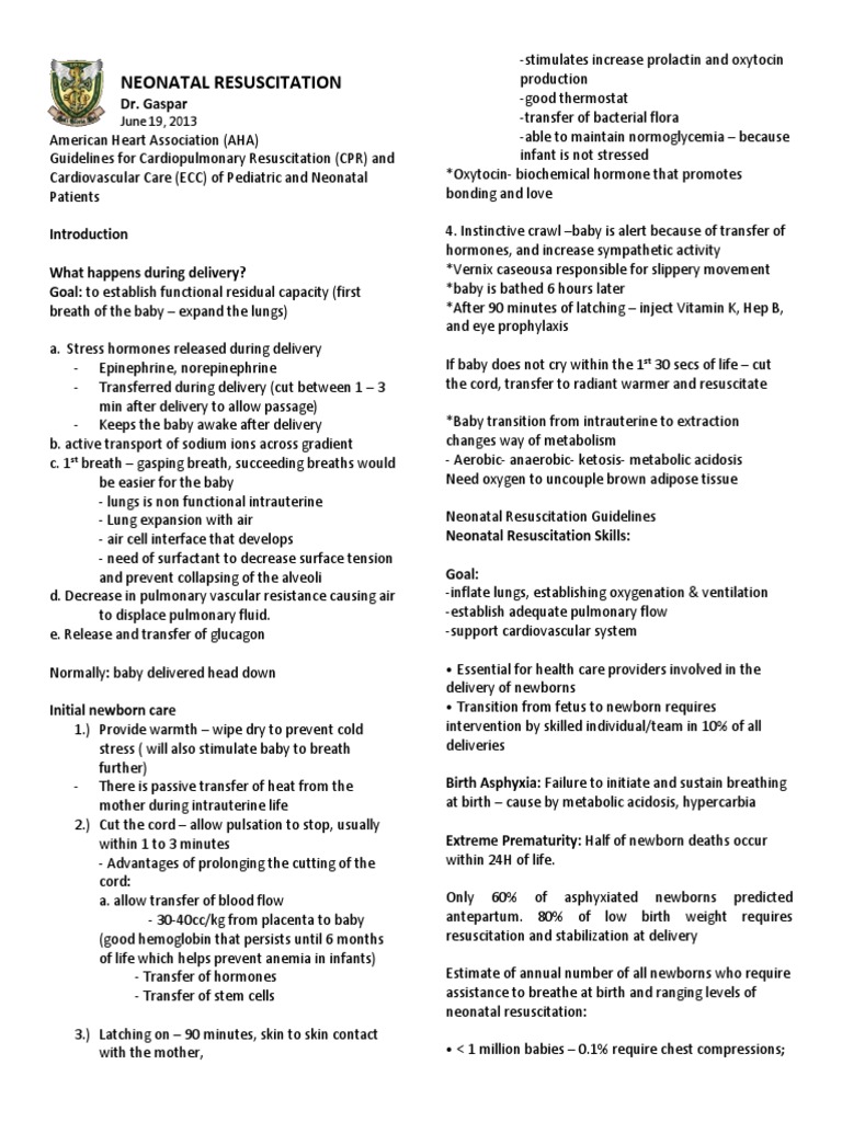 Neonatal Resuscitation | PDF | Cardiopulmonary Resuscitation | Breathing