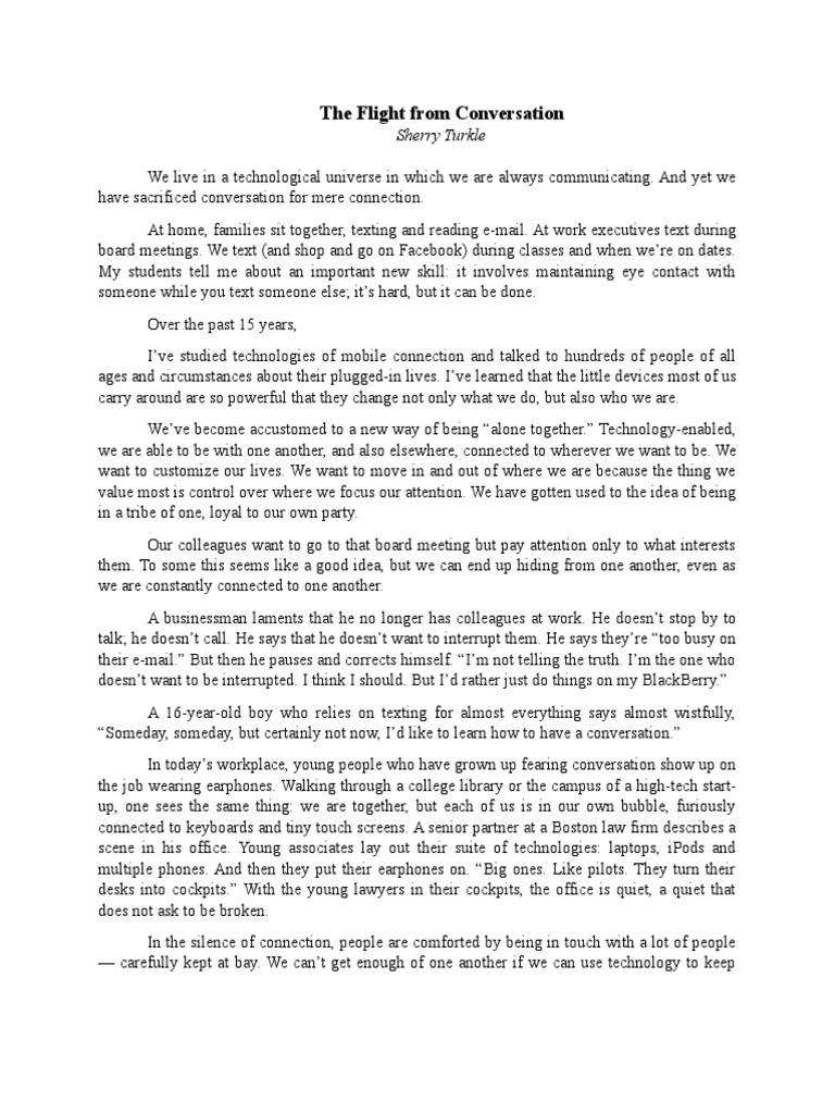 The Flight From Conversation | PDF | Conversation | Artificial Intelligence
