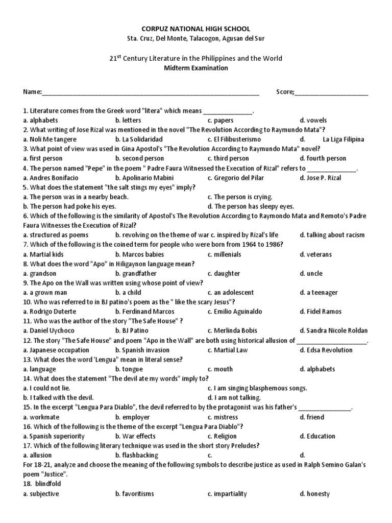 Exam | PDF | Philippines
