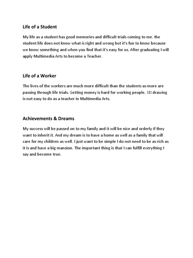 Life of A Student | PDF