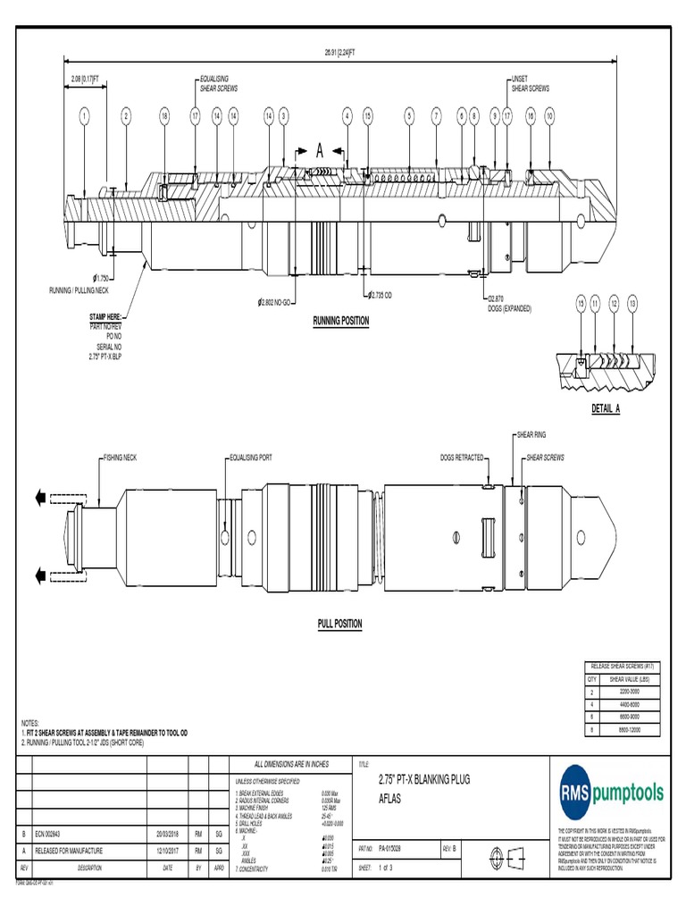 RMS Blancking Plug | PDF | Tools | Equipment