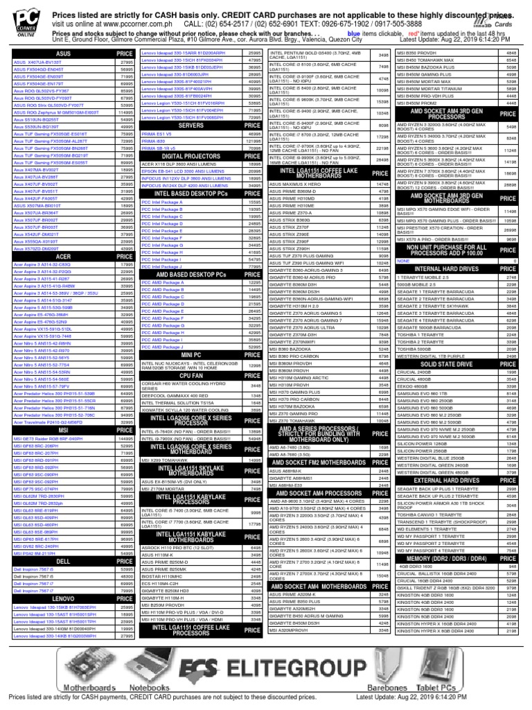 Pricelist Lettersize | PDF | Advanced Micro Devices | Intel