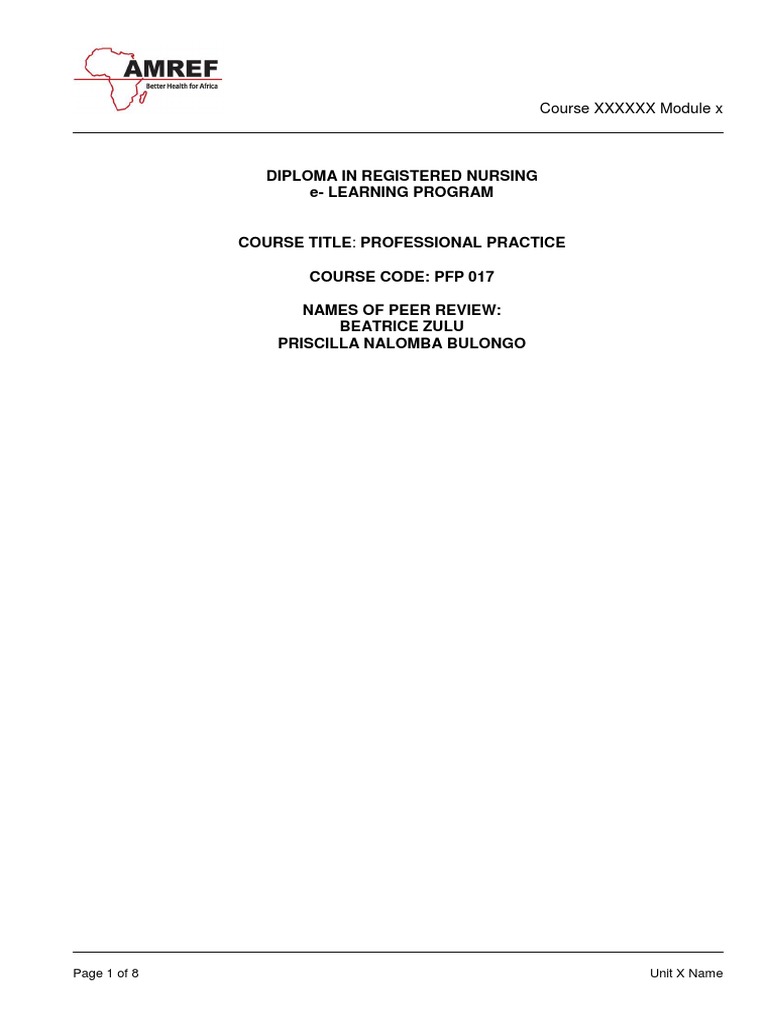 Professional Practice Outline | PDF | Interpersonal Communication | Nursing