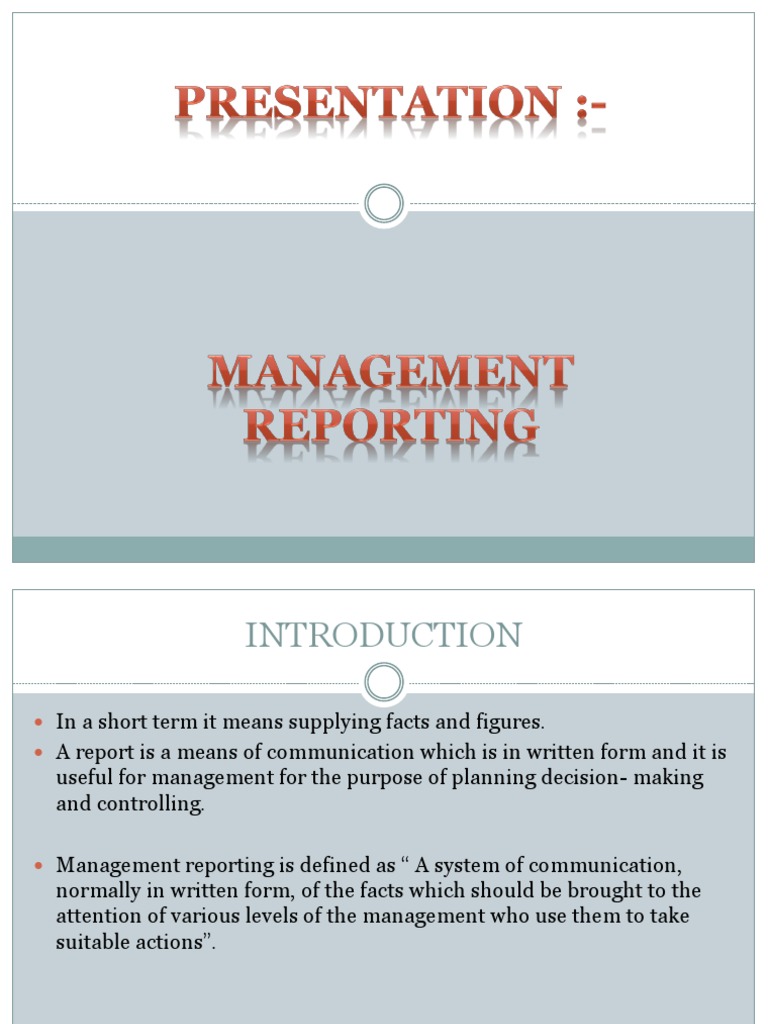 Management Reporting | PDF | Financial Statement | Information