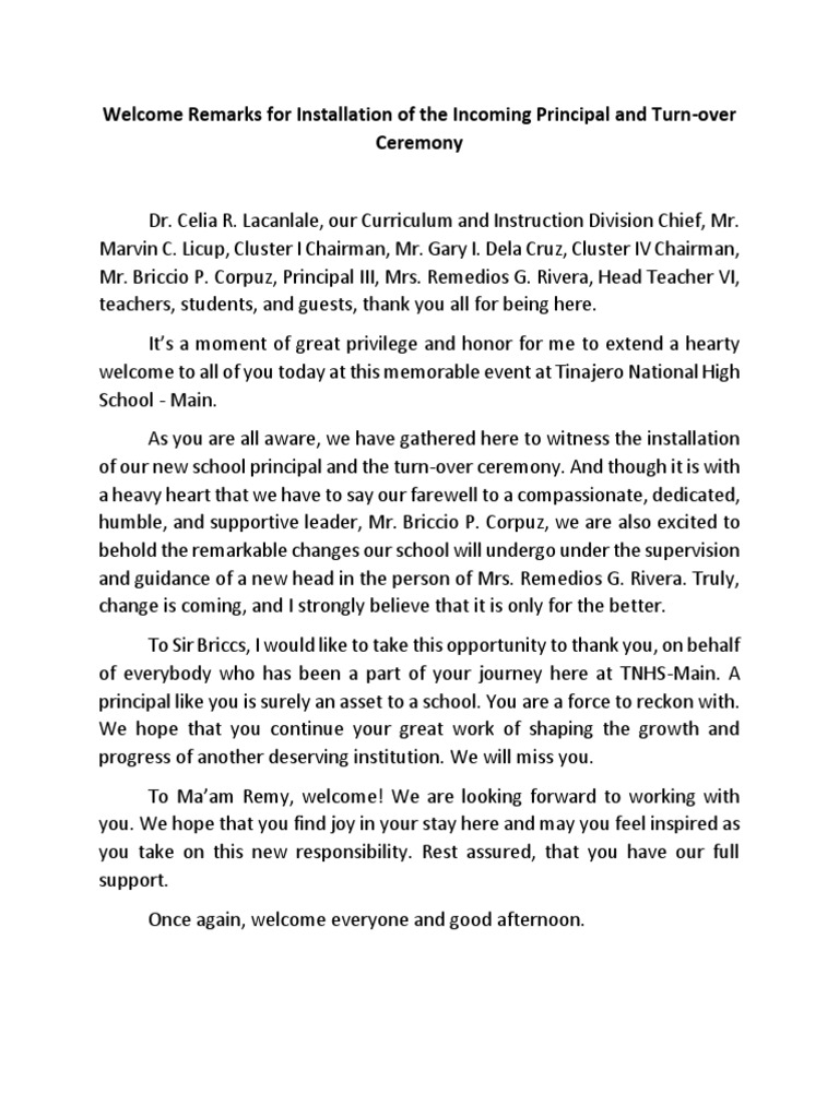 Welcome Remarks | PDF