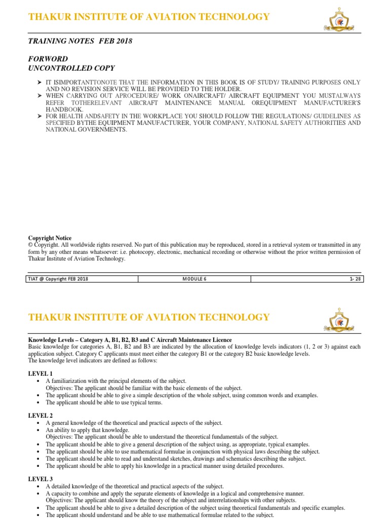 Thakur Institute of Aviation Technology: Training Notes Feb 2018 ...