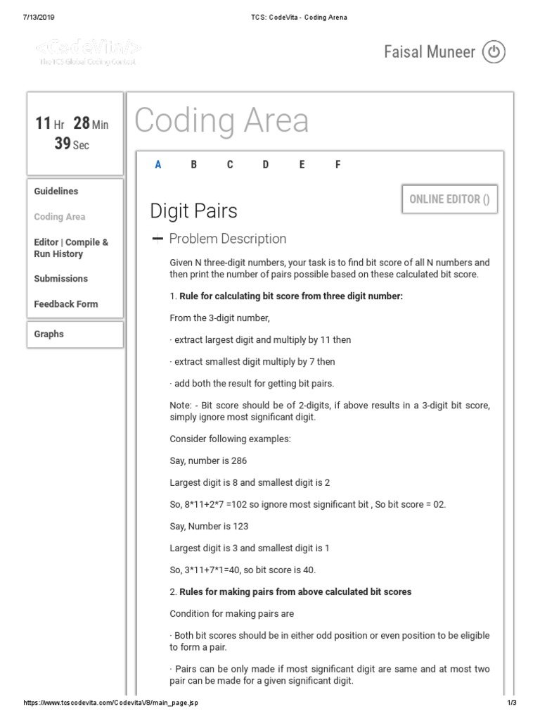 TCS CodeVita - Coding Arena | PDF | Significant Figures | Numbers TCS CodeVita - Coding Arena | PDF | Significant Figures | Numbers