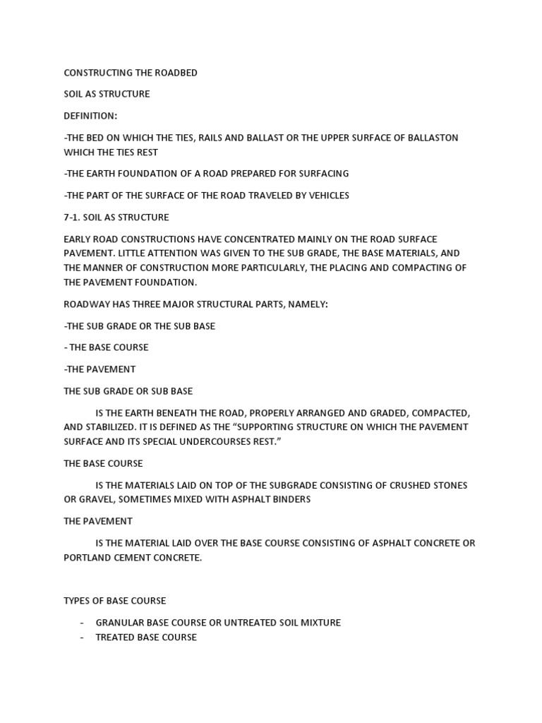 Constructing The Roadbed | PDF | Road Surface | Road