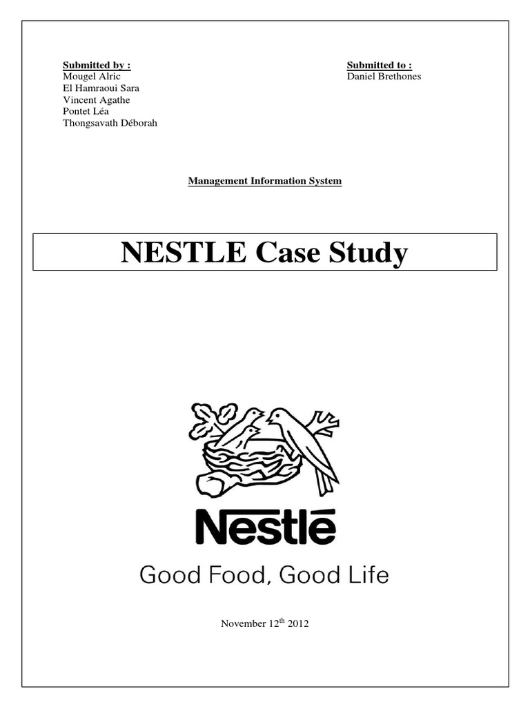 NESTLE Case Study: Mougel Alric El Hamraoui Sara Vincent Agathe Pontet ...