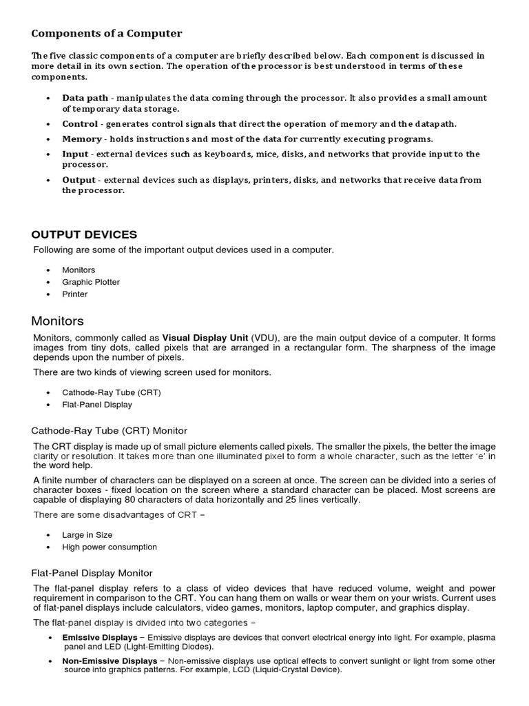 Components of A Computer | PDF | Random Access Memory | Computer Data ...