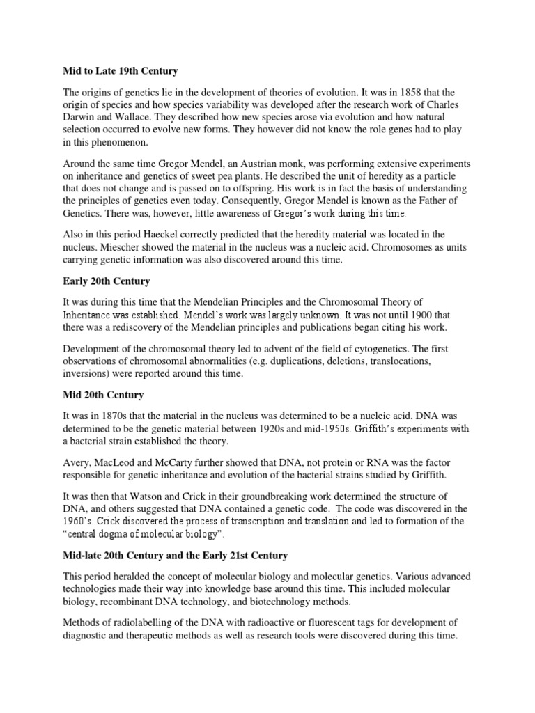 History of Genetics | PDF | Heredity | Genetics