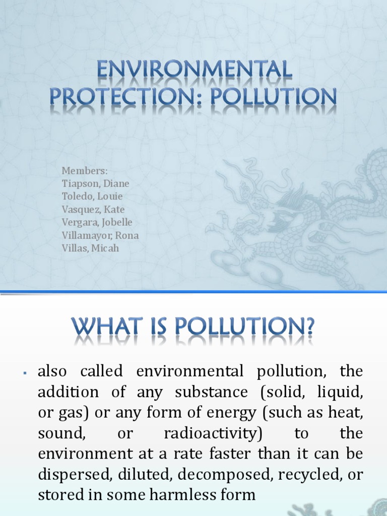 Environmental Protection GROUP 1 | PDF | Air Pollution | Environmental ...