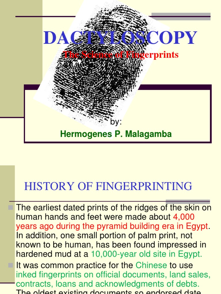 Dactyloscopy: The Science of Fingerprints | Download Free PDF ...
