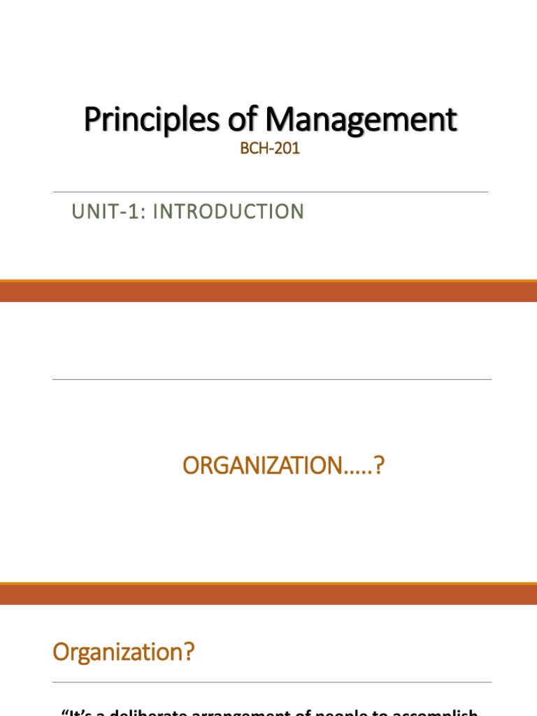 Principles of Management: Unit-1: Introduction | PDF | Goal | Science