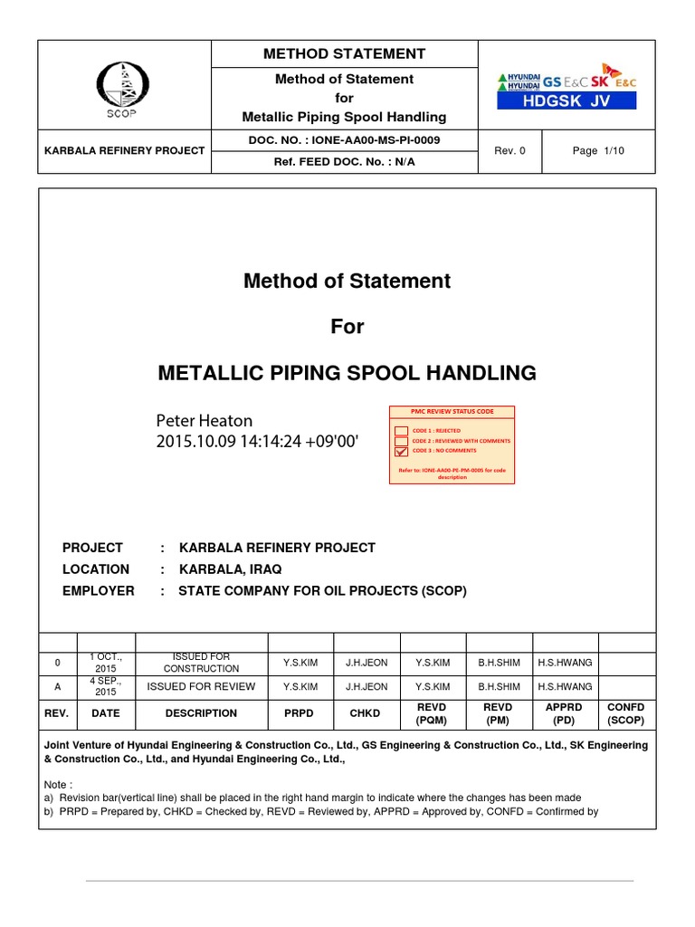 Metallic Piping Spool Handling Method | PDF | Elevator | Crane (Machine)