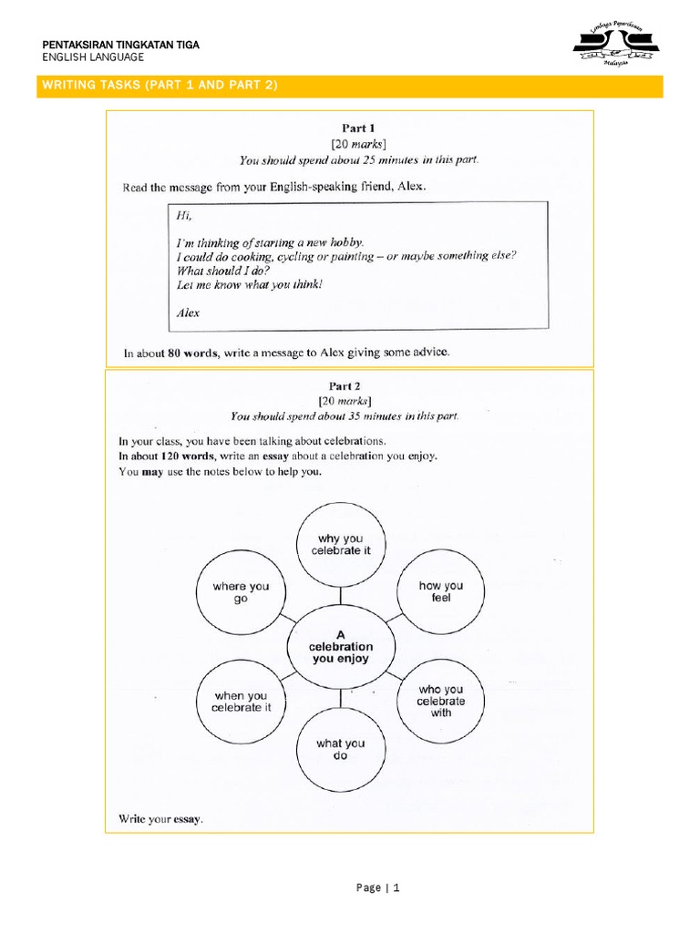 PT3 Writing Task Sample | PDF