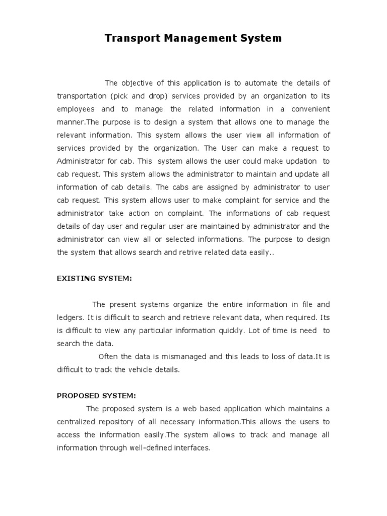 Transport Management System | PDF | World Wide Web | Internet & Web