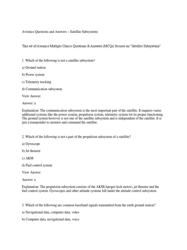 Avionics Questions and Answers | PDF | Gyroscope | Optical Fiber