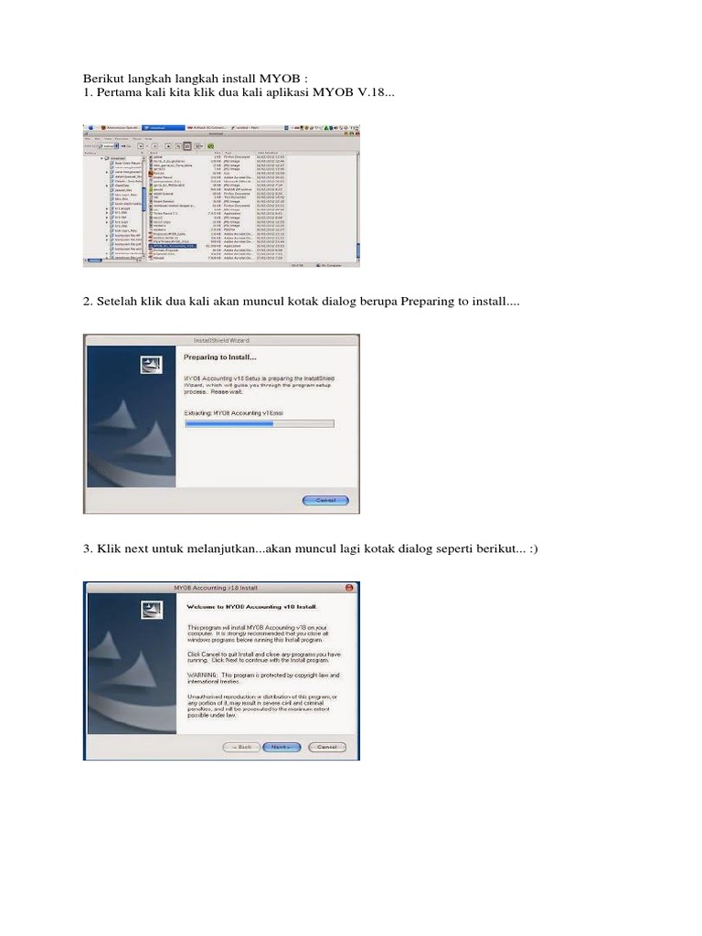 Berikut Langkah Langkah Install MYOB | PDF