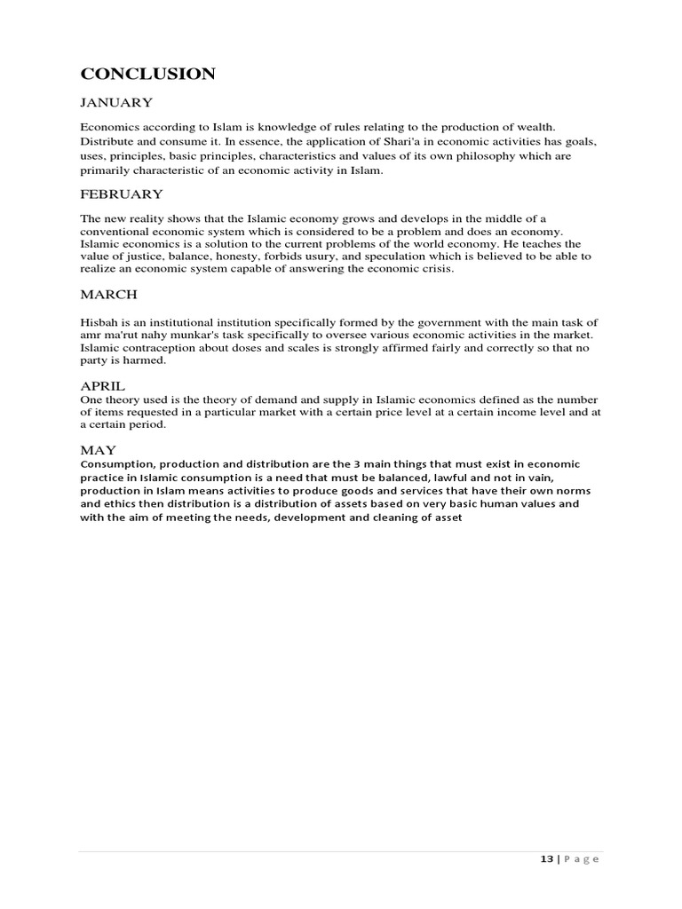 Conclusion: January | PDF | Economic System | Economics