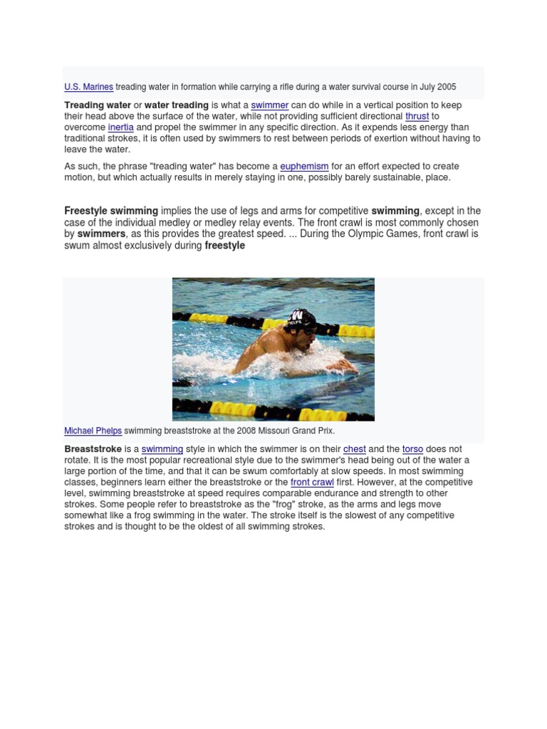Swimming Lesson G12 | PDF | Swimming (Sport) | Outdoor Recreation ...