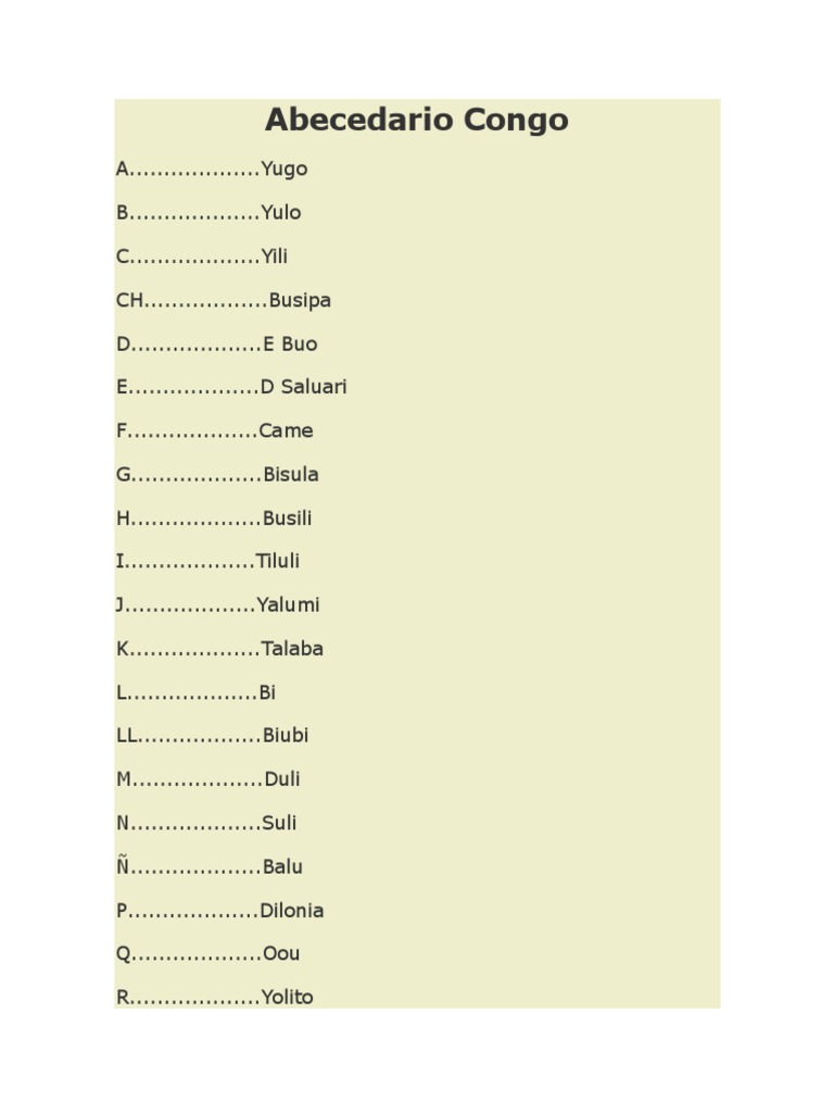 Abecedario Congo | PDF