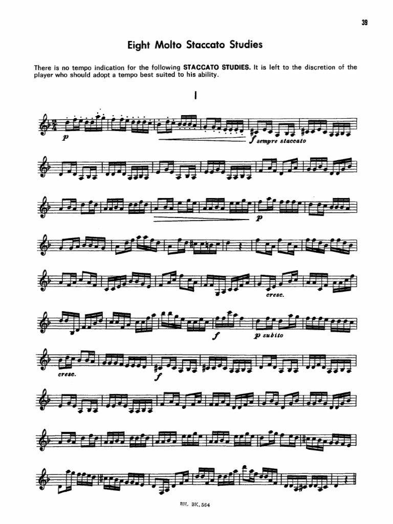 Clarinet Staccato From The Beginning 39-46 | PDF