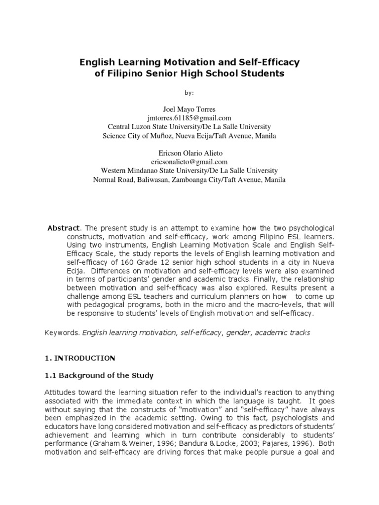 L2 Motivation and Self-Efficacy | PDF | Self Efficacy | Motivation