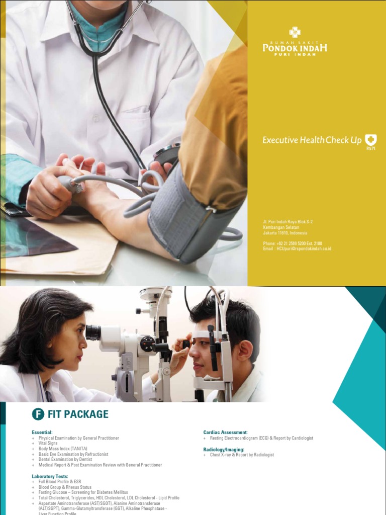 Executive Health Check Up Package RSPI Puri Indah Brochure | PDF ...