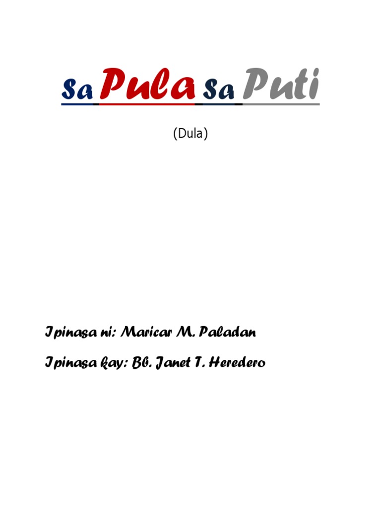 Sa Pula Sa Puti | PDF