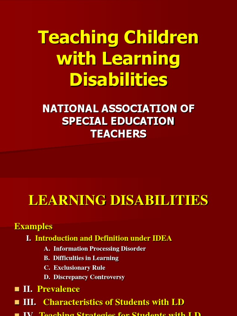 Teaching Children With Learning Disabilities | PDF | Learning ...