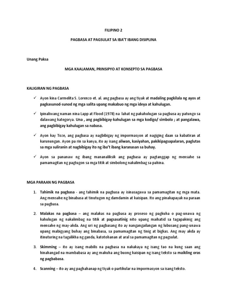 Filipino 2 Module 1 | PDF