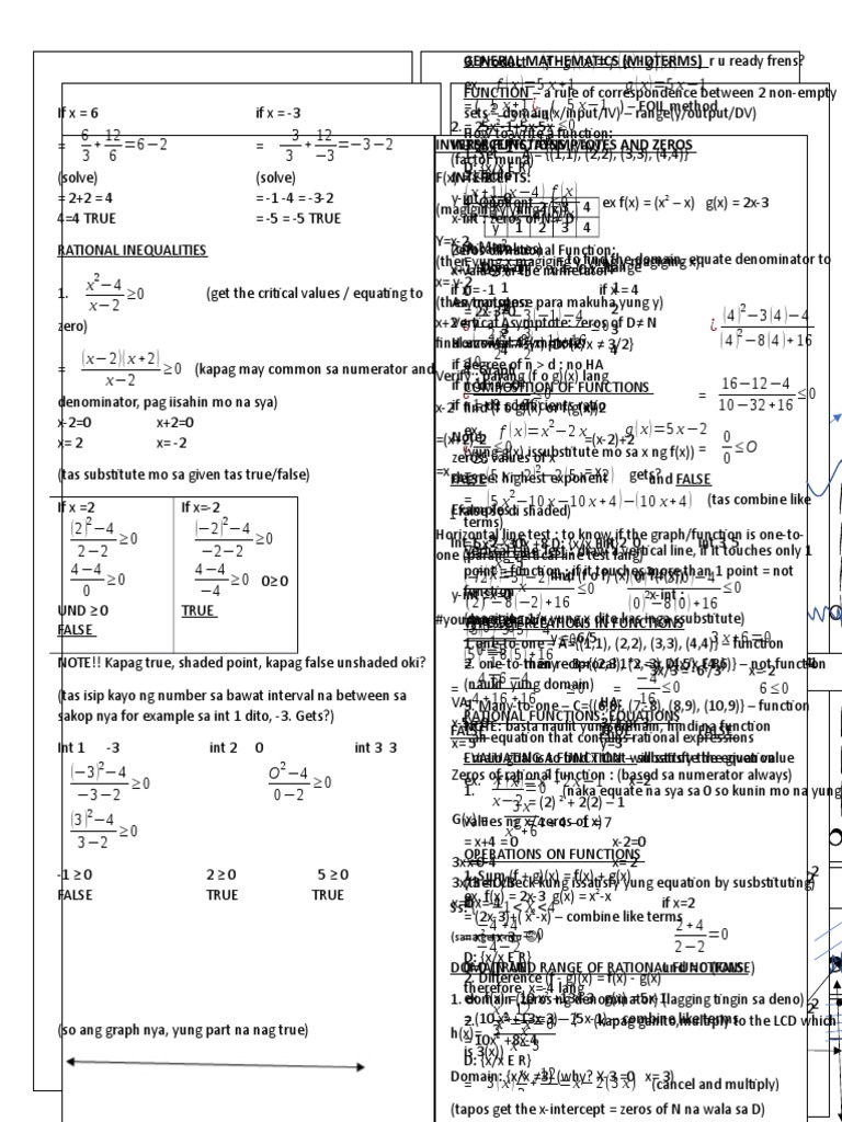 Math Reviewer | PDF | Function (Mathematics) | Analysis