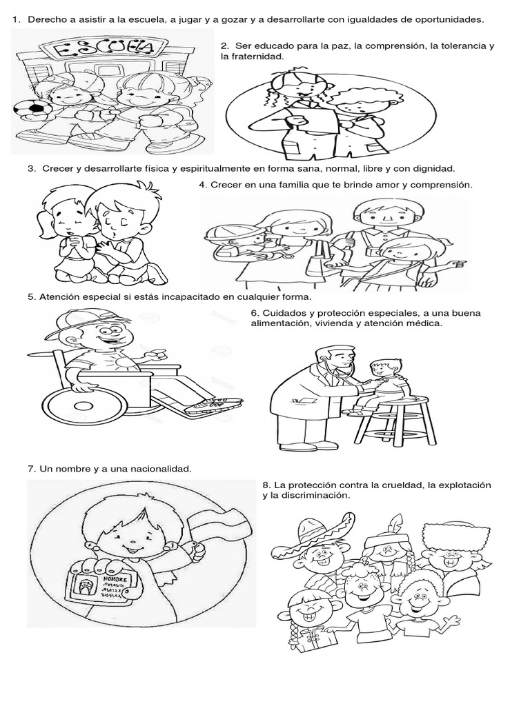 Derechos Del Niño 2°grado | PDF | Ciencias sociales | Salud y bienestar