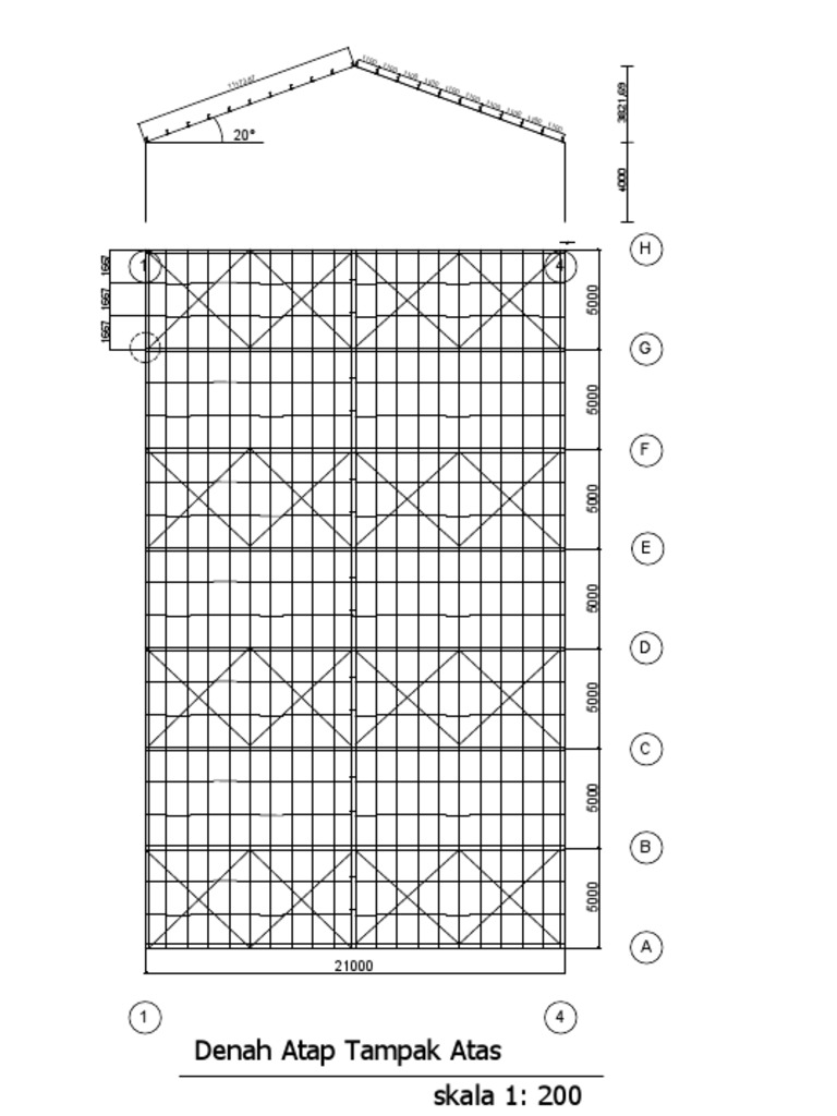 Denah Atap Tampak Atas Skala 1: 200 | PDF