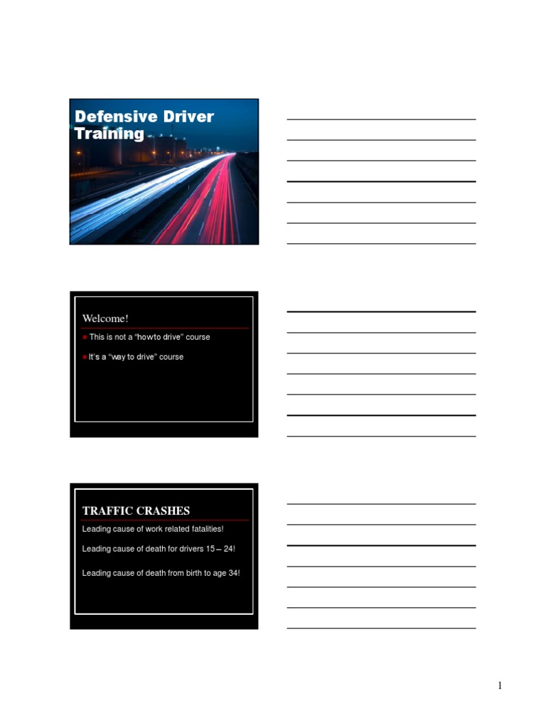Defensive Driving Hand Out | PDF | Traffic Collision | Traffic