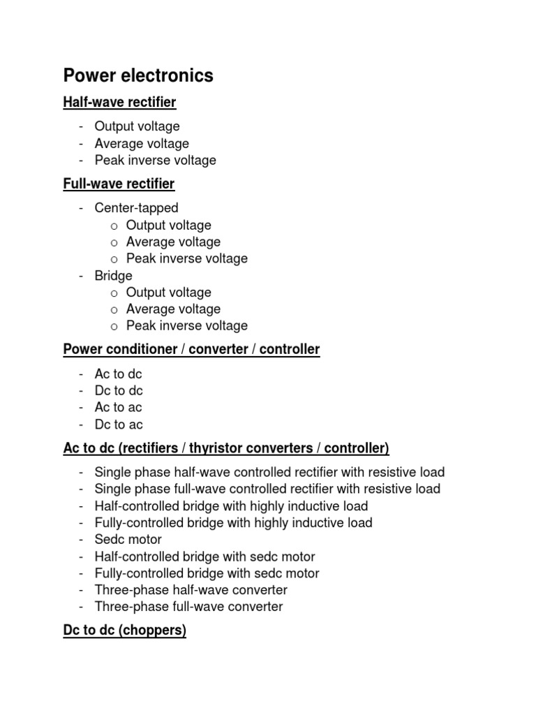 ELEX Formula | PDF | Amplifier | Rectifier